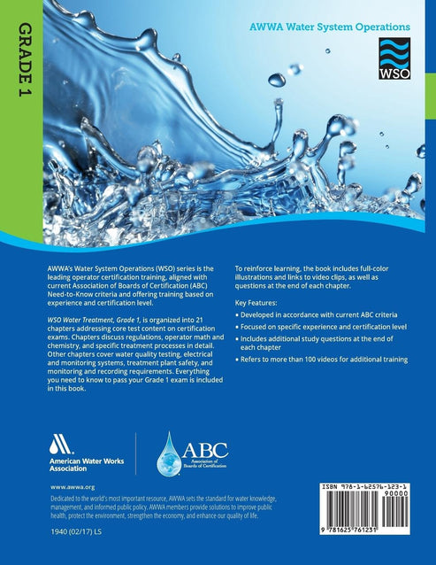 Water System Operations (WSO) Water Treatment 1 (AWWA) – OWWCO Bookstore